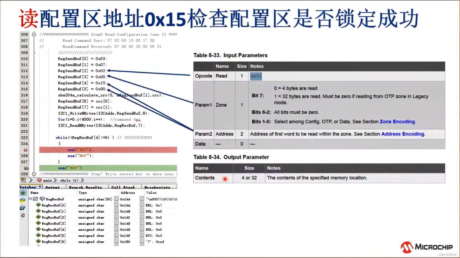 USB TO I2C(上海同旺电子)调试器调试ATSHA204A--step6-读配置区地址0x15检查是否锁定_atsha204a读取锁状态 ...