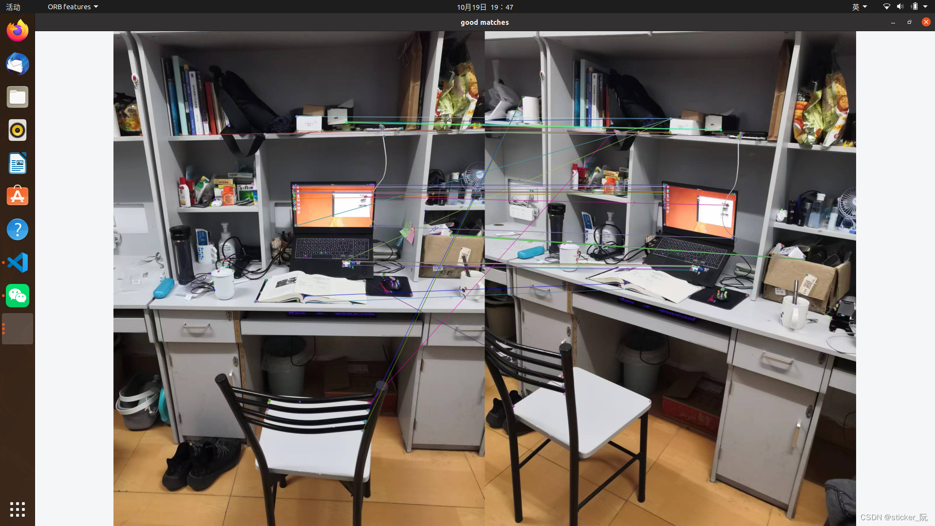 《视觉slam十四讲》学习笔记——ch7实践部分 比较opencv库下的ORB特征的提取和手写ORB的区别_detect fast keypoints1 using threshold=40 ...