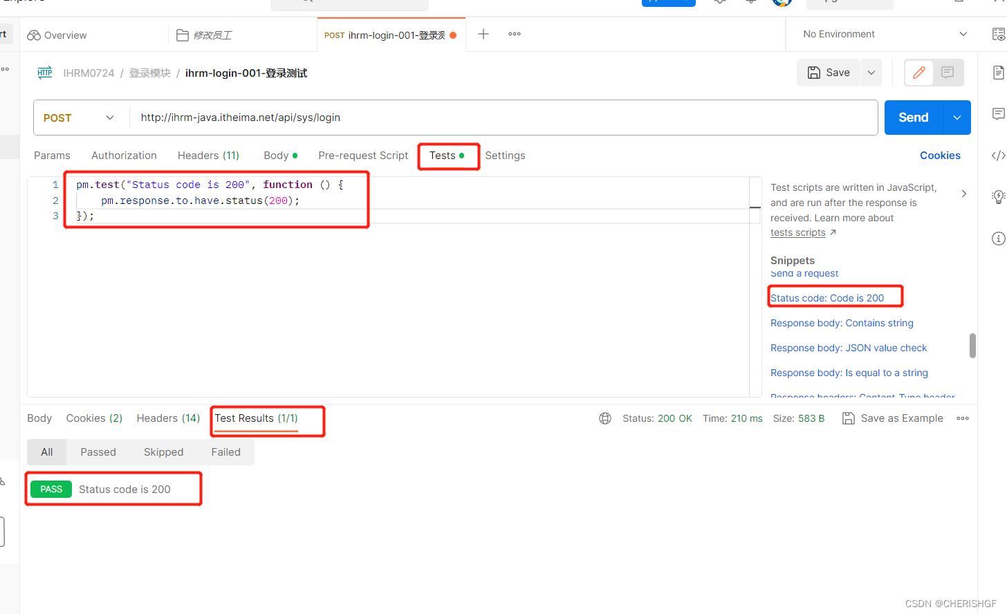 接口测试 工具Postman_ihrm接口测试-CSDN博客