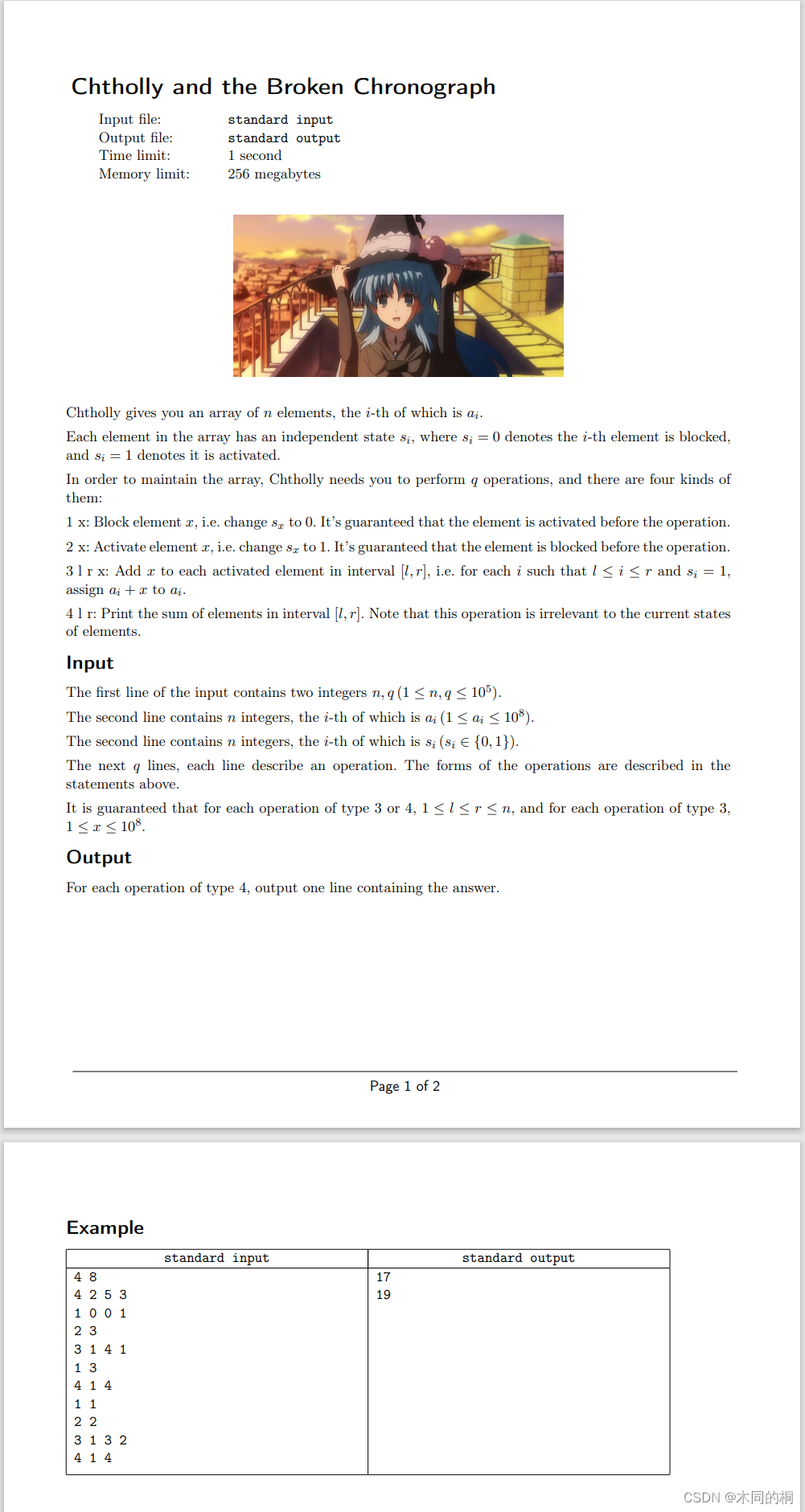 2022湖北省赛 Problem L - Chtholly and the Broken Chronograph_chtholly and ...