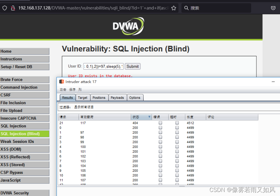 DVWA--sql注入(时间盲注)_dvwa时间盲注-CSDN博客