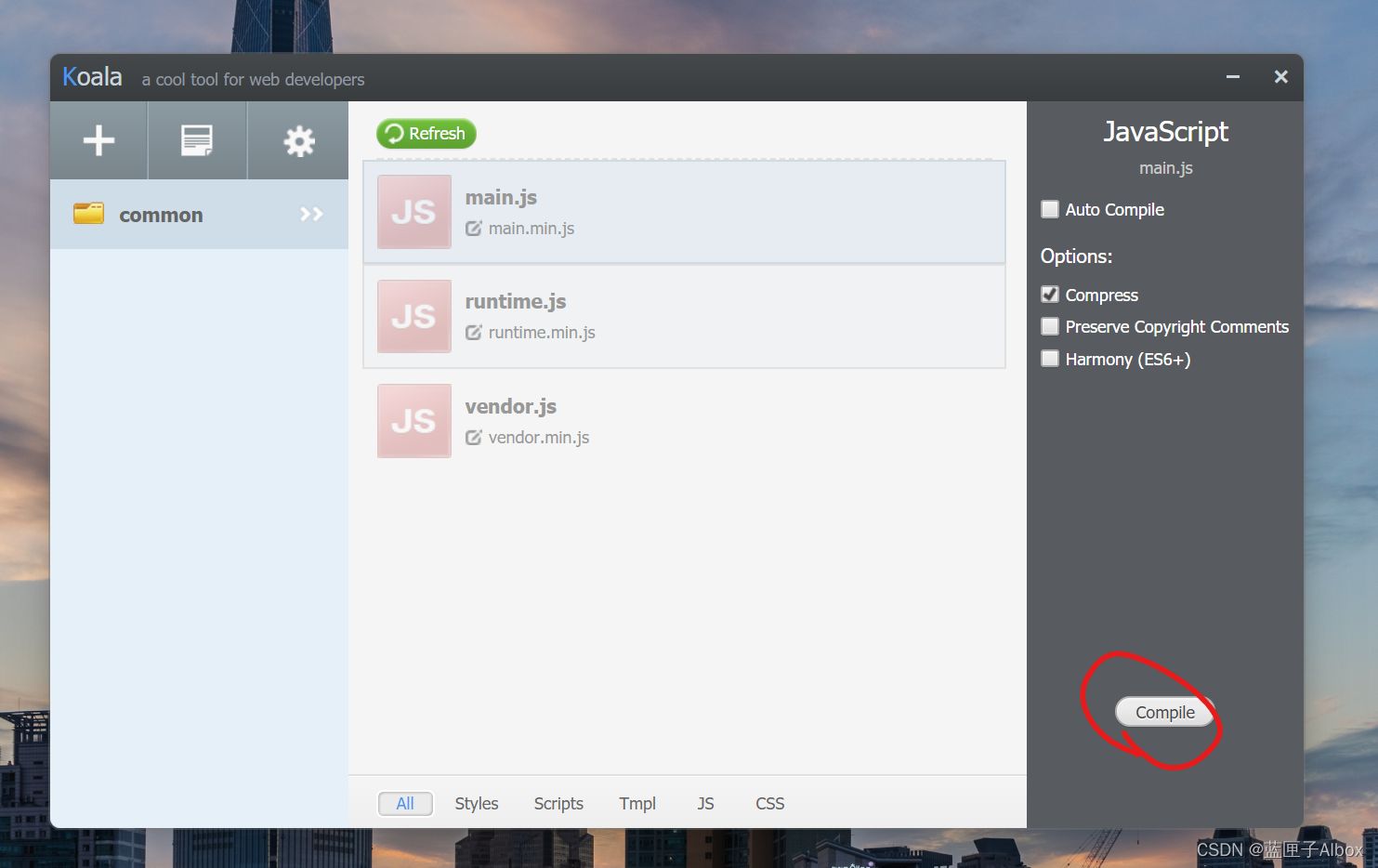 Koala Js代码压缩工具，压缩javascript、js、css、less、sass、compass、coffeescrip压缩工具 Csdn博客
