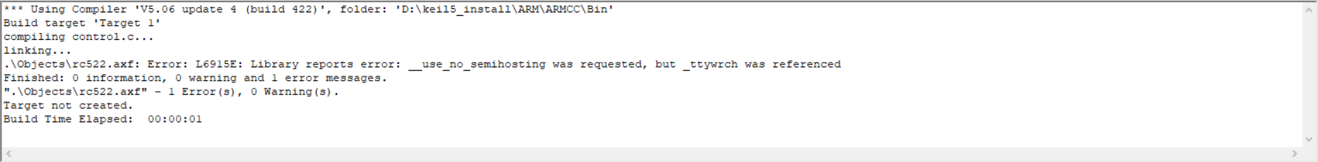 keil5里的错误：怎么解决Error: L6915E: Library reports error: __use_no_semihosting was requested_keil5 ...