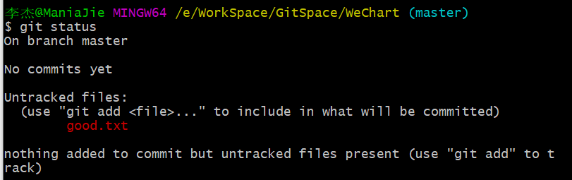 git系列 -- 2 添加提交以及查看状态操作_fatal: no commit on branch 'master' yet.-CSDN博客