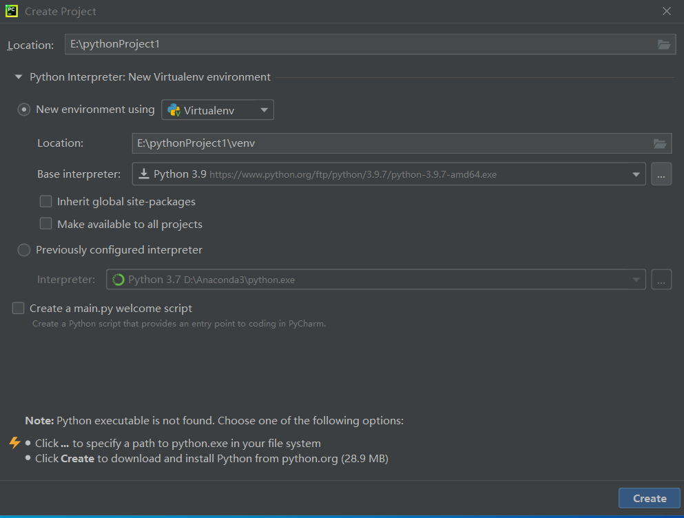安装PyCharm2021。如何给anaconda3的python3.7搭建适应的虚拟运行环境？_anaconda3 python3.7-CSDN博客