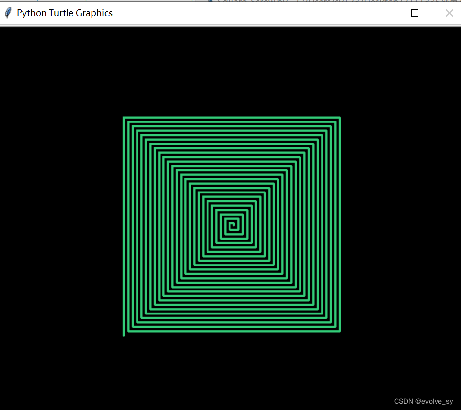 螺旋式正方形 绘制正方形_python turtle画正方形螺旋线-CSDN博客