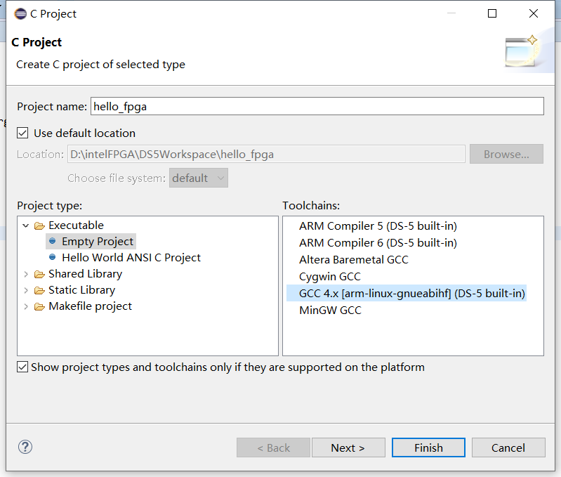 DE1-SoC软件实验（一）——hello_fpga（解决 undefined reference to `main‘ 的错误以及Program “make” not found in ...