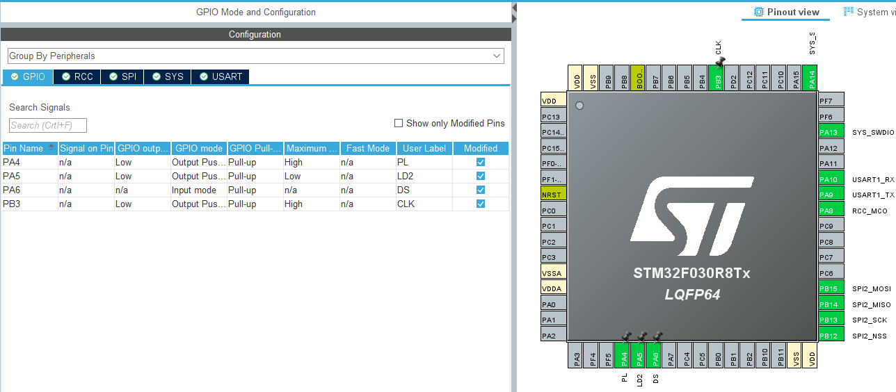 STM32F030软件SPI控制74HC165_74hc165 spi-CSDN博客
