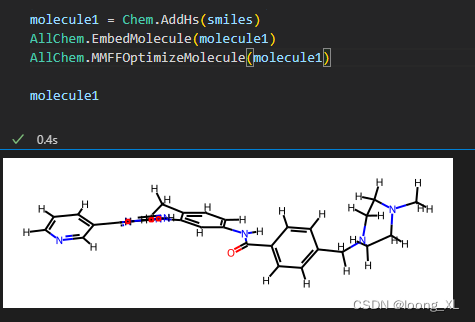 rdkit 力场优化UFFOptimizeMolecule、MMFFOptimizeMolecule；chem3D 3D分子生成；获取分子坐标对象_valueerror: bad ...