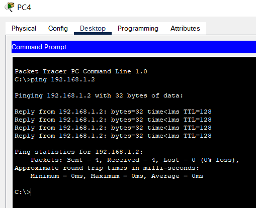 计算机网络——Cisco Packet Tracer 实验_使用cisco packet tracer在pc1使用ping命令测试pc2的连通 ...