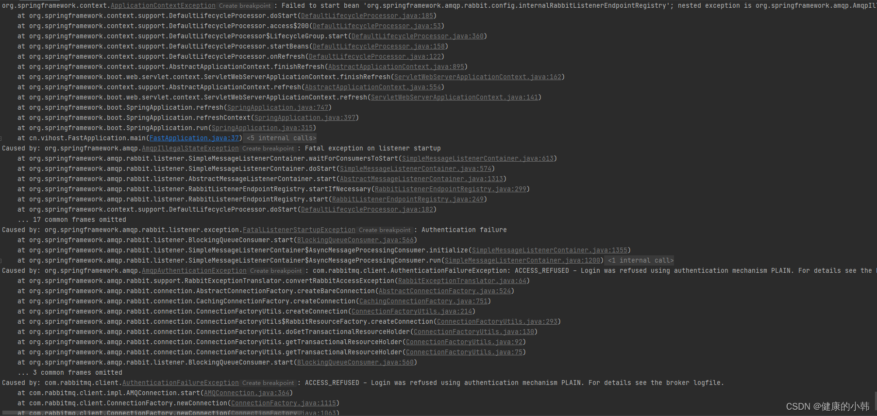 项目启动时RabbitMQ报错问题_fatal exception on listener startup-CSDN博客
