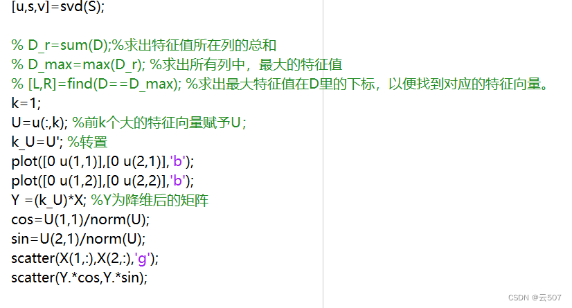 matlab简单实验之二维数据降维_sm降维 matlab-CSDN博客