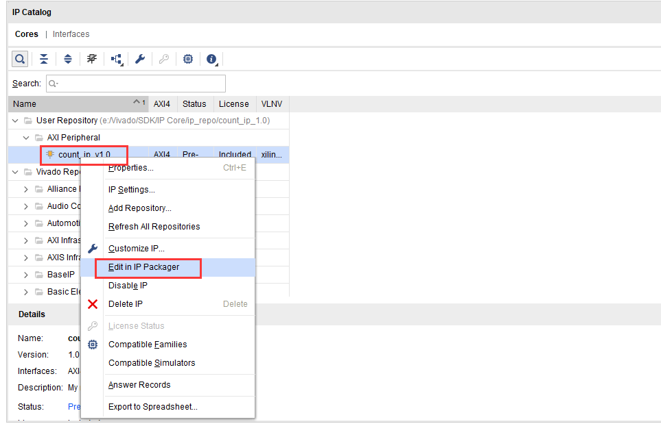 在Vivado中创建计数器IP核_vivado中增加自定义ip-CSDN博客