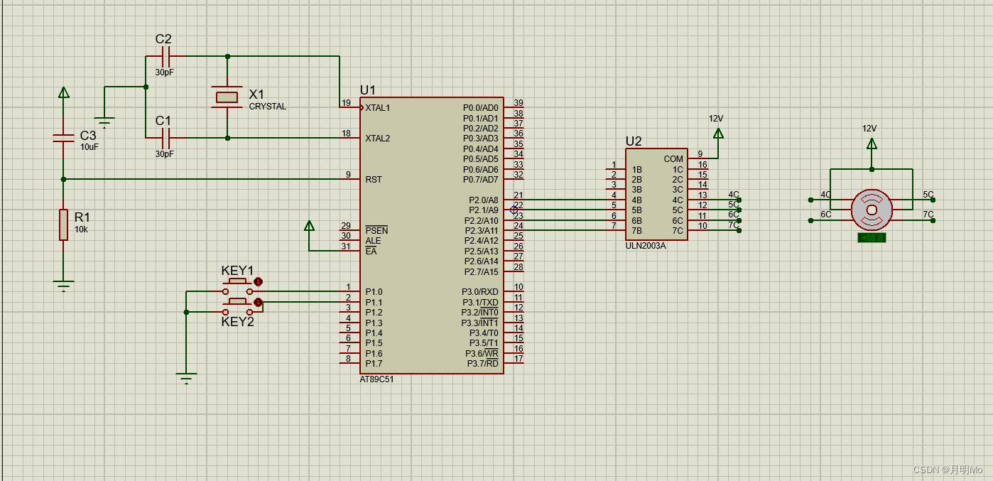 Proteus8仿真:51单片机使用ULN2003A控制步进电机_proteus uln2003a-CSDN博客