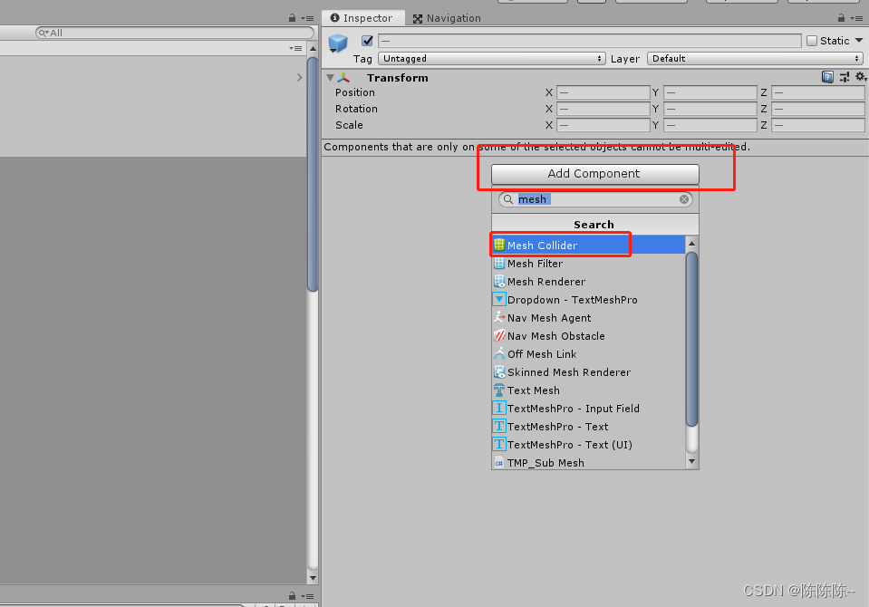 unity中如何给多个物体一键设置Mesh Collider_unity没有mesh collider-CSDN博客