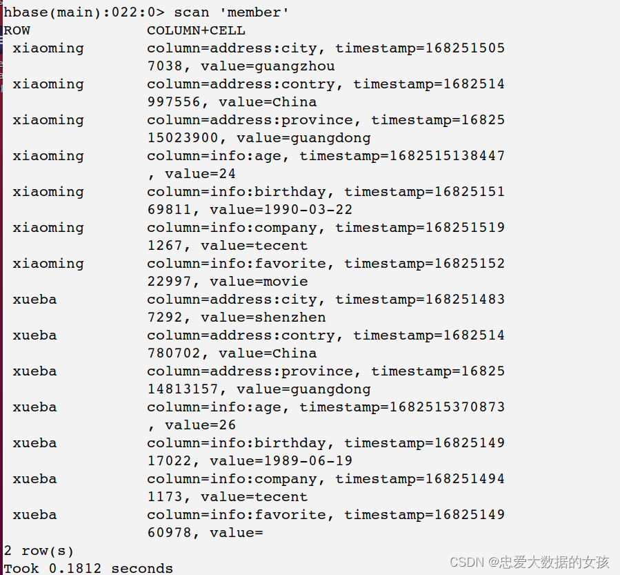Hbase Shell 中ddl命令组的练习题hbase 命令操作练习题 Csdn博客