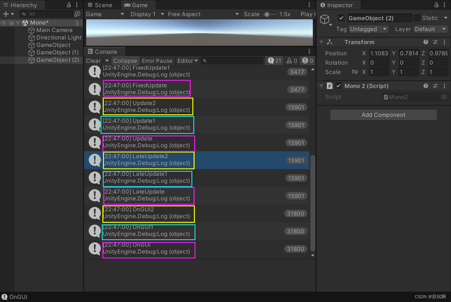 Unity的GameObject生命周期_unity游戏生命周期-CSDN博客