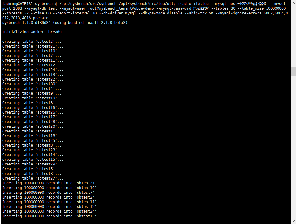 Sysbench对OceanBase开源版3.1.3数据库的OLTP性能测试_sysbench压测oceanbase-CSDN博客