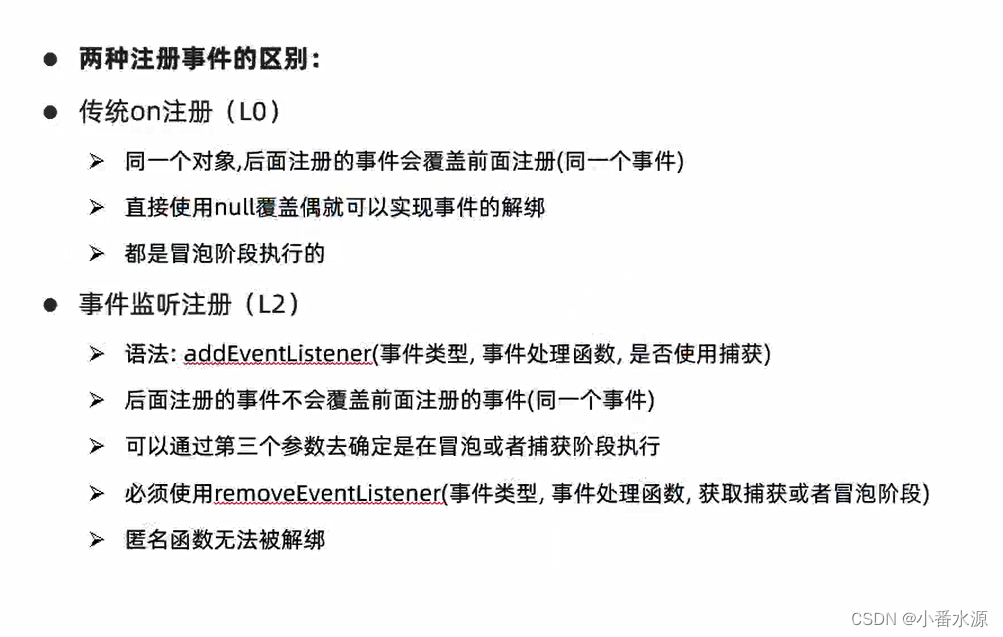 两种注册事件的区别 L0 事件监听 Csdn博客