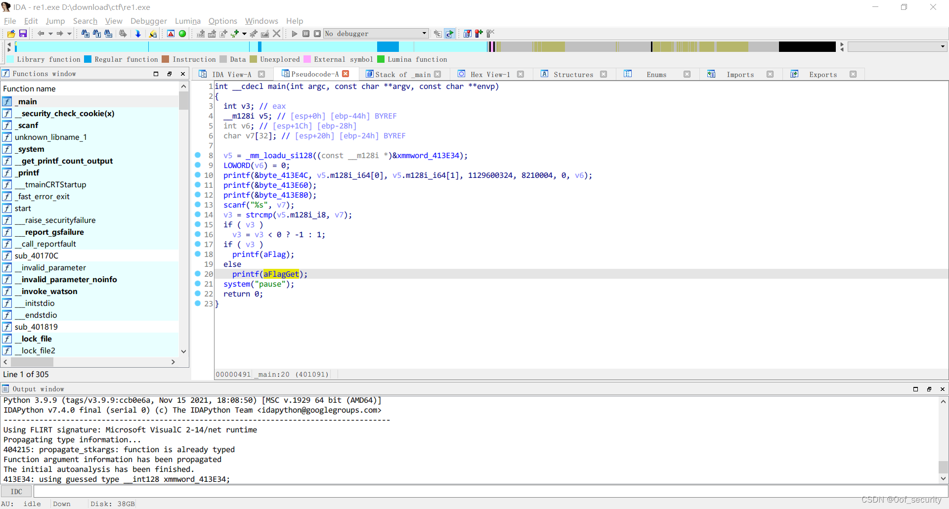 Xctf Reverse Re1reverse附件 Re1 Csdn博客 