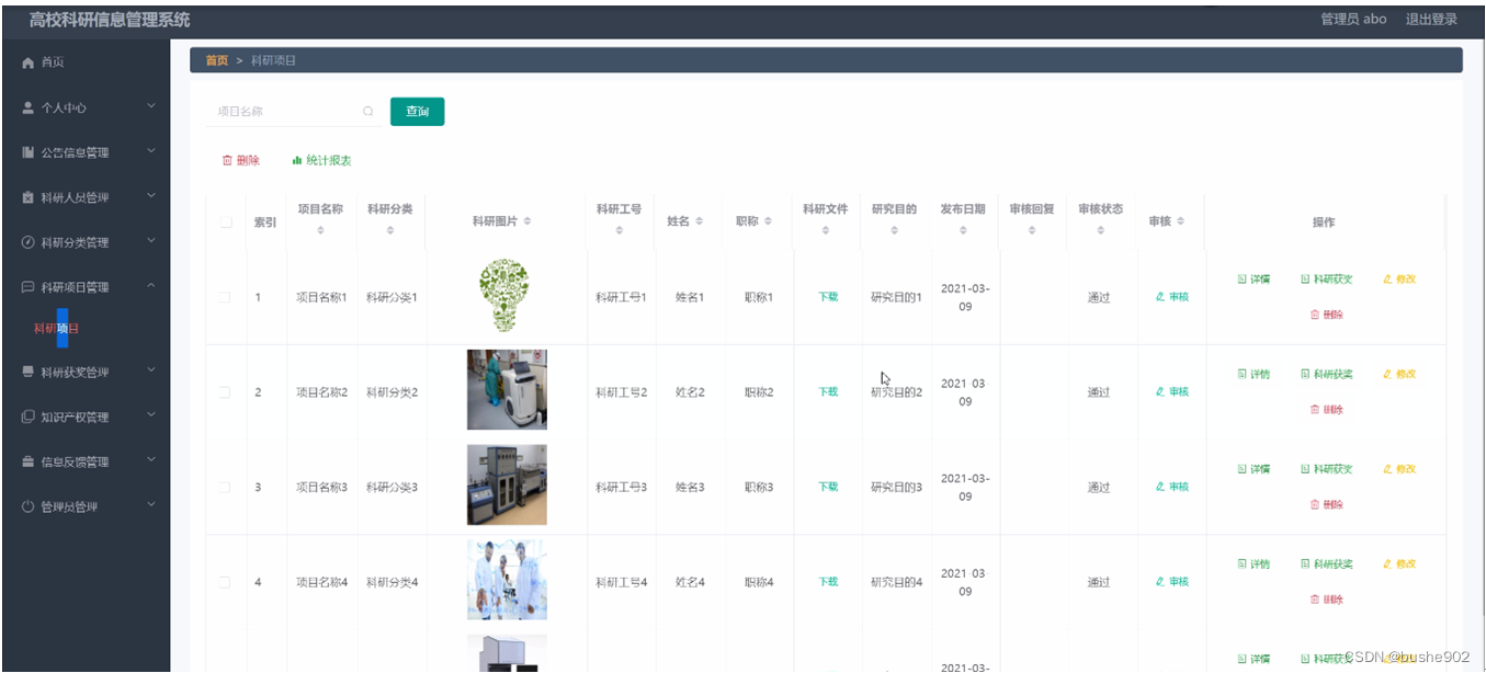 附源码计算机毕业设计ssm 高校科研信息管理系统高校科研项目管理信息系统设计 Csdn博客 