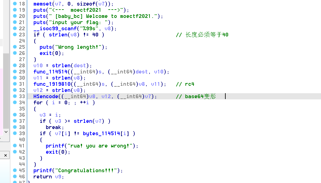 MoeCTF 2021Re部分------baby_bc_[moectf 2021]babyrce-CSDN博客
