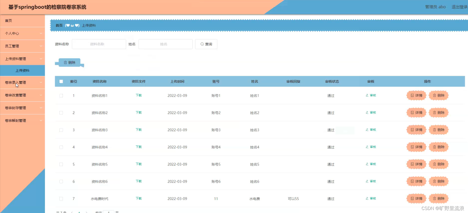 Springboot毕设项目基于springboot的检察院卷宗系统p1422（java+VUE+Mybatis+Maven+Mysql）_卷宗 java-CSDN博客
