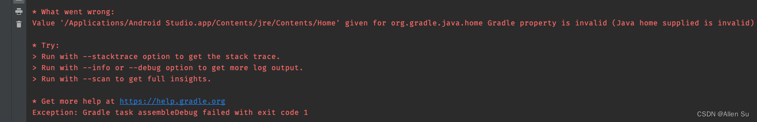 【Flutter 问题系列第 78 篇】Android Studio 升级后提示 org.gradle.java.home Gradle property is invalid 的解决方案 ...