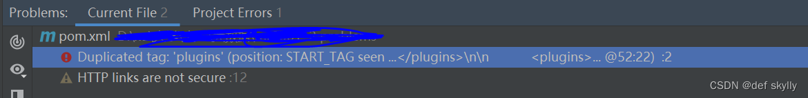 Maven项目配置依赖时报错：Duplicated tag: ‘plugins‘...不会解决_duplicated tag: 'groupid-CSDN博客