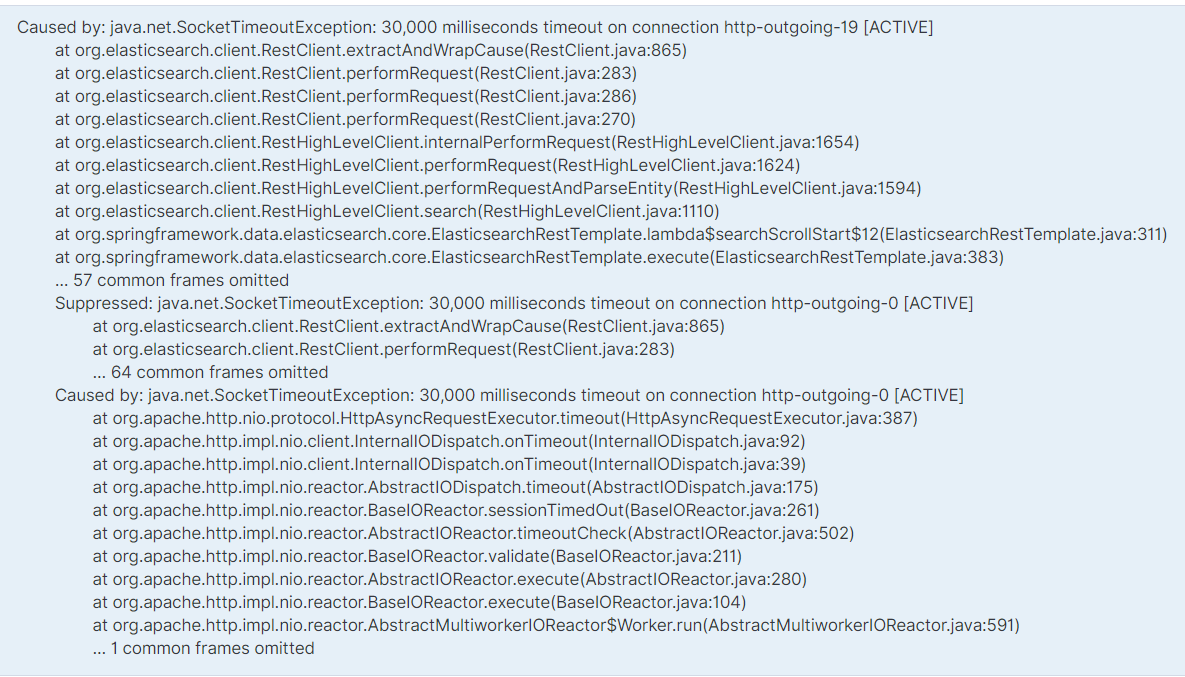 ElasticSearch SocketTimeoutException解决_.elasticsearch.elasticsearchexception: socket time-CSDN博客