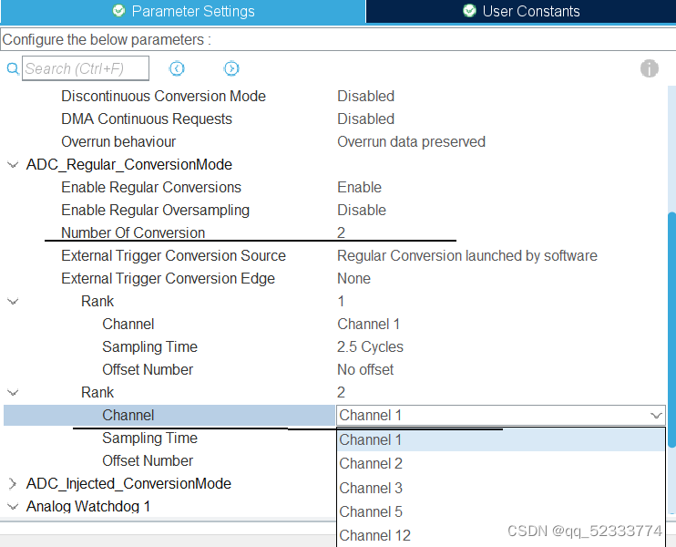 STM32CubeIDE初始化stm32g4 ADC无法选择多通道问题_adc设置了两个regular rank但是只显示一个-CSDN博客