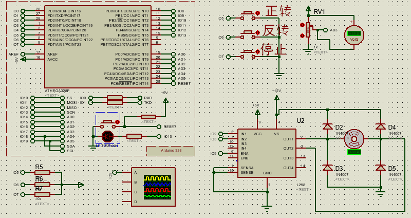 Arduino UNO+L298驱动直流电机正反转+Proteus仿真_proteus arduino 298驱动电机-CSDN博客