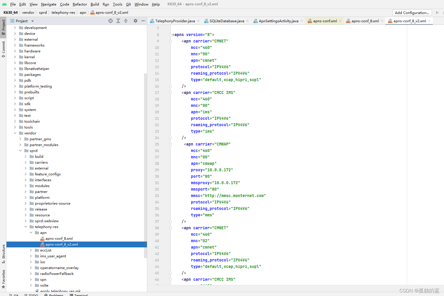 【Telephony】APN配置及加载流程&项目实践(AOSP)_安卓 apn配置介绍 csdn-CSDN博客
