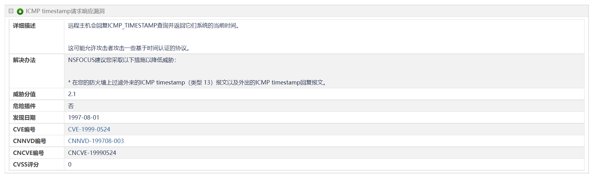 解决“ ICMP timestamp请求响应漏洞”和“ 允许Traceroute探测”_icmp timestamp请求响应漏洞修复windows-CSDN博客