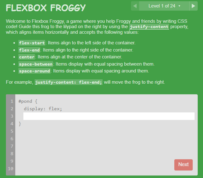 FLEXBOX FROGGY11-24level(flex布局小游戏)-CSDN博客
