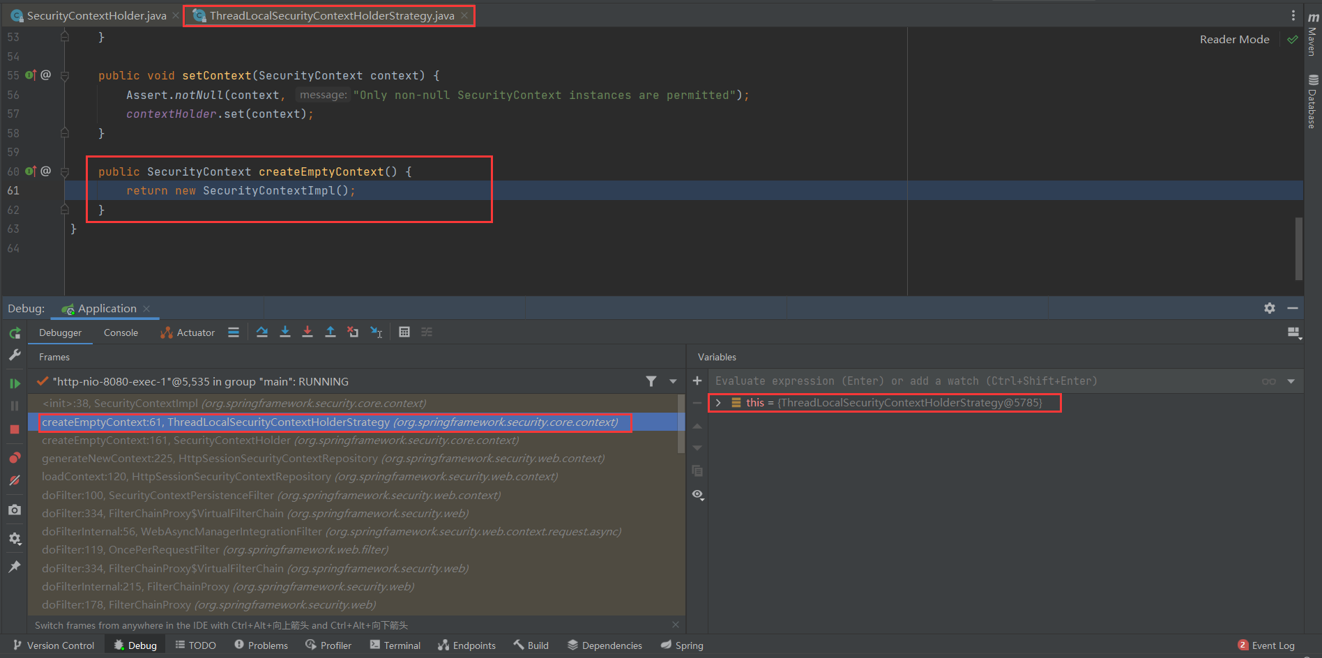 Spring Security：安全上下文SecurityContext介绍与Debug分析_securitycontextimpl-CSDN博客