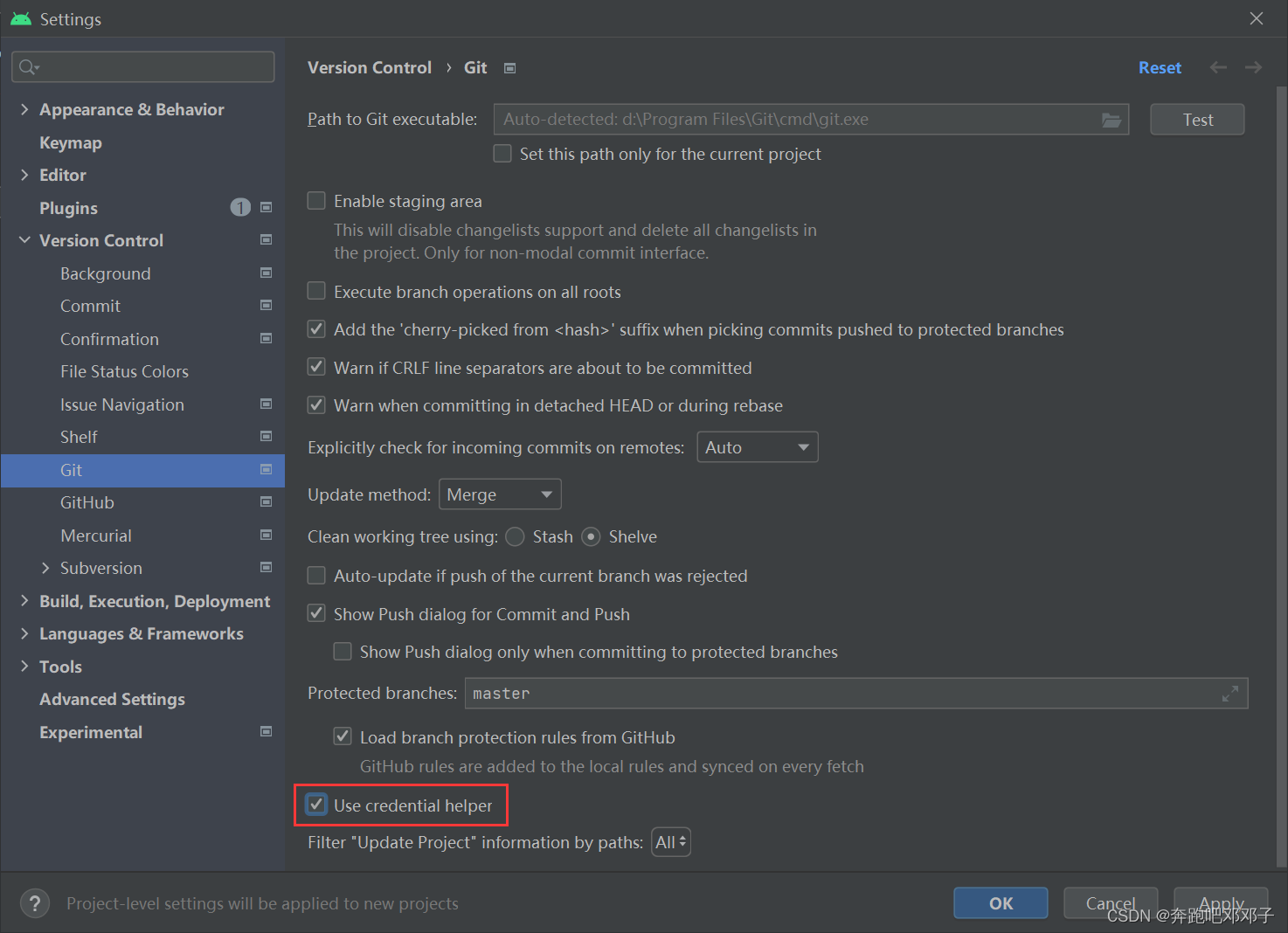 Android Studio Git http unable To Read Askpass Response From