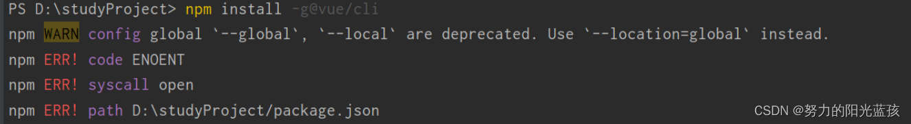 npm WARN config global --global, --local are deprecated. Use --location=global instead._pm warn ...