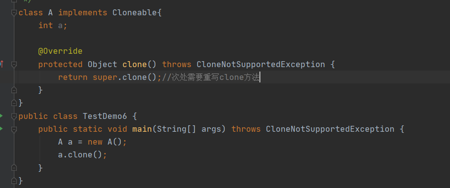 java中的clone方法重写_重写程序清单10-6中的course类,增加一个clone方法,执行students域上的深度复制。-CSDN博客