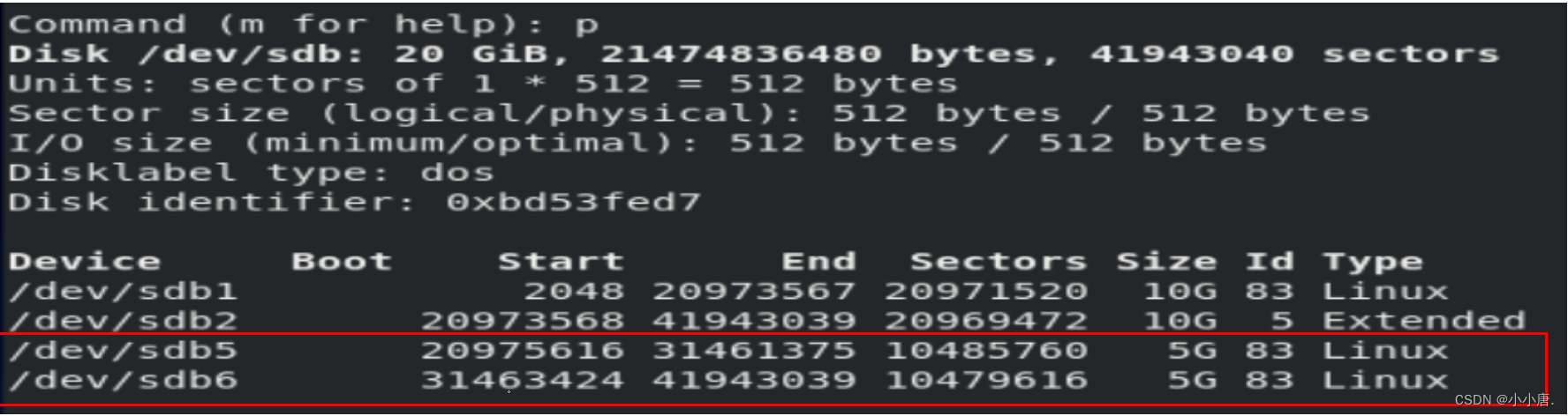 Linux——配置与管理硬盘_在硬盘上划分一个大小为5g的主分区和一个大小为15g的扩展分区,并在扩展分区上创建-CSDN博客