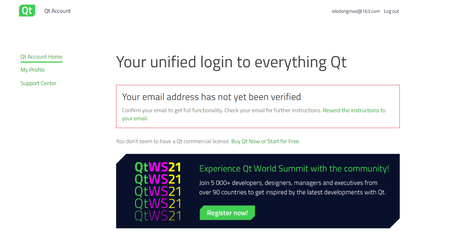 【Qt】qt5.12.11注册不了？解决办法-实测_can not create new qt account with reserved email.-CSDN博客