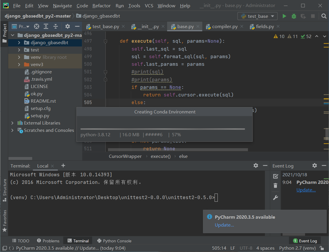 D:\anaconda3\envs\py2\python.exe: can‘t open file ‘create‘: [Errno 2] No such file or directory ...