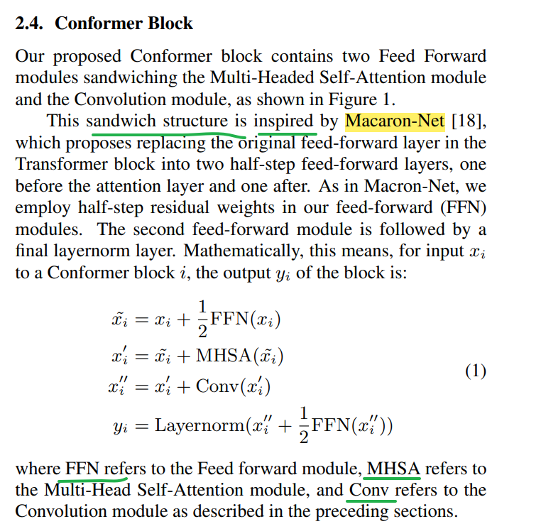 【论文阅读】Conformer：Convolution-augmented Transformer for Speech Recognition. 2005.08100_conformer ...