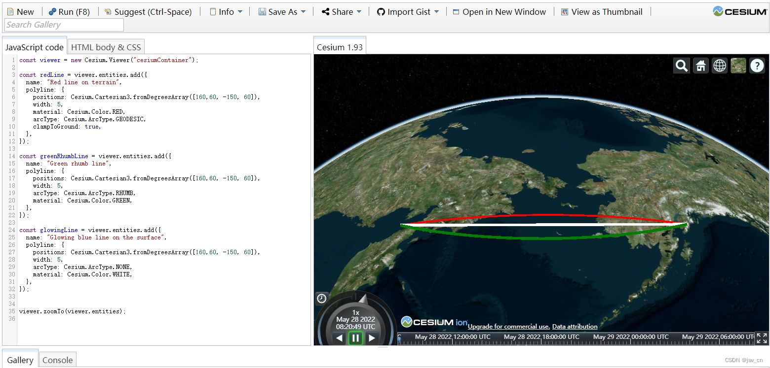 基于Cesium获取两点间的测地线(GEODESIC)坐标_cesium geodesic-CSDN博客