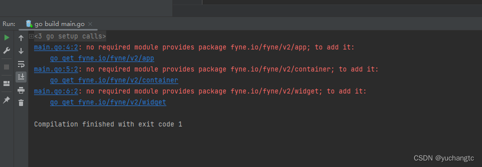 关于Go语言Gui框架fyne能运行却飘红报Cannot resolve symbol ‘fyne.io‘的问题解决办法_cannot resolve symbol 'io-CSDN博客