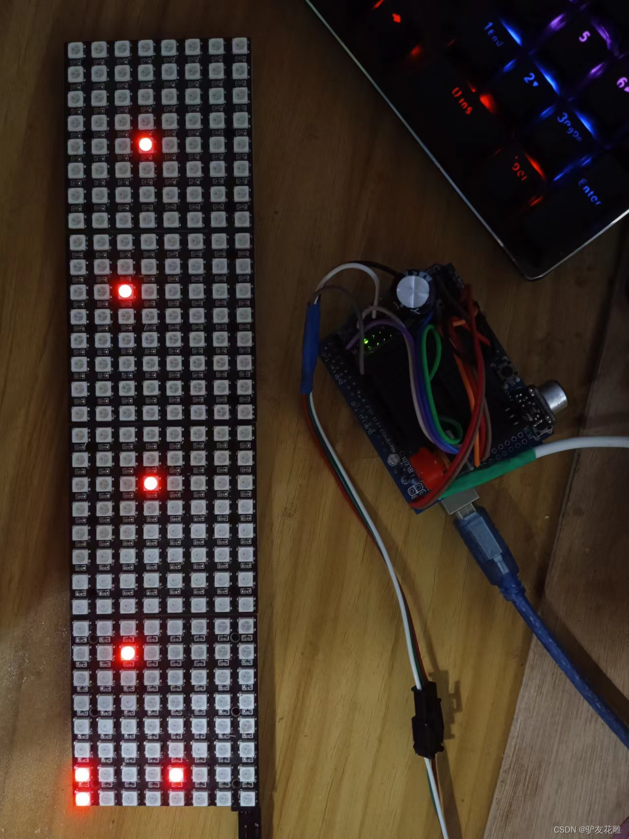 【雕爷学编程】arduino动手做(199) 8x32位ws2812b全彩屏模块8ws2812编程实例 Csdn博客