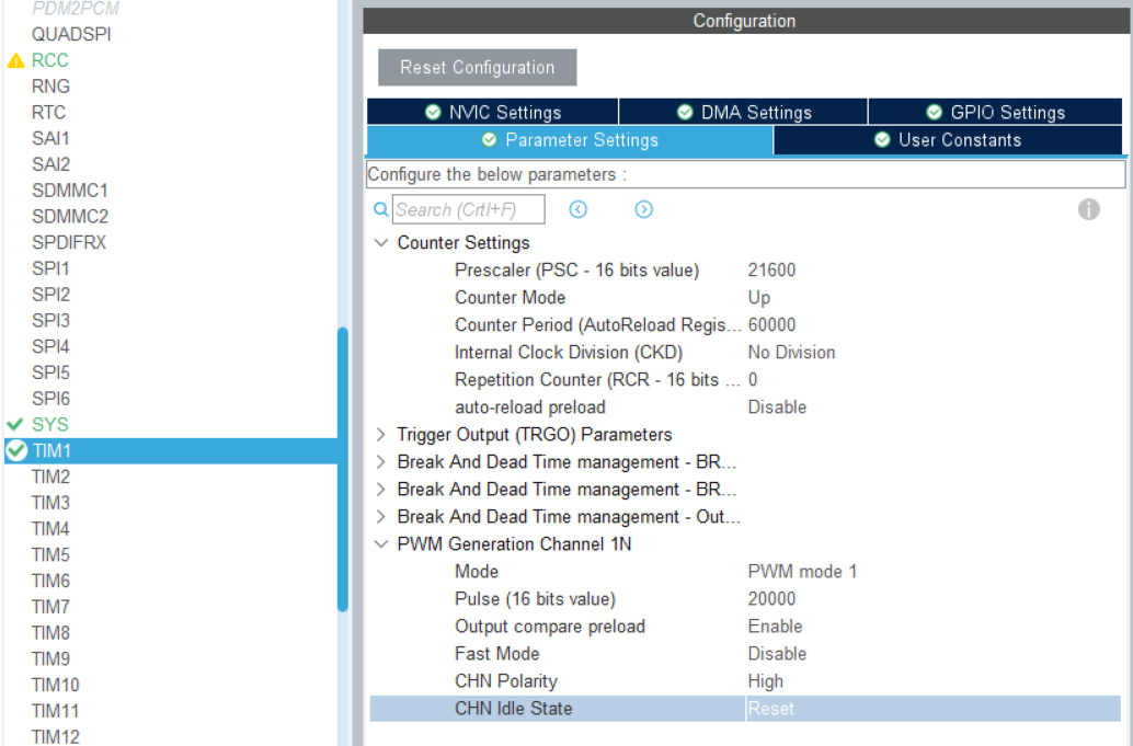 STM32F767 高级定时器 PWM CH1N输出_stm32怎么配置pwm ch1n-CSDN博客