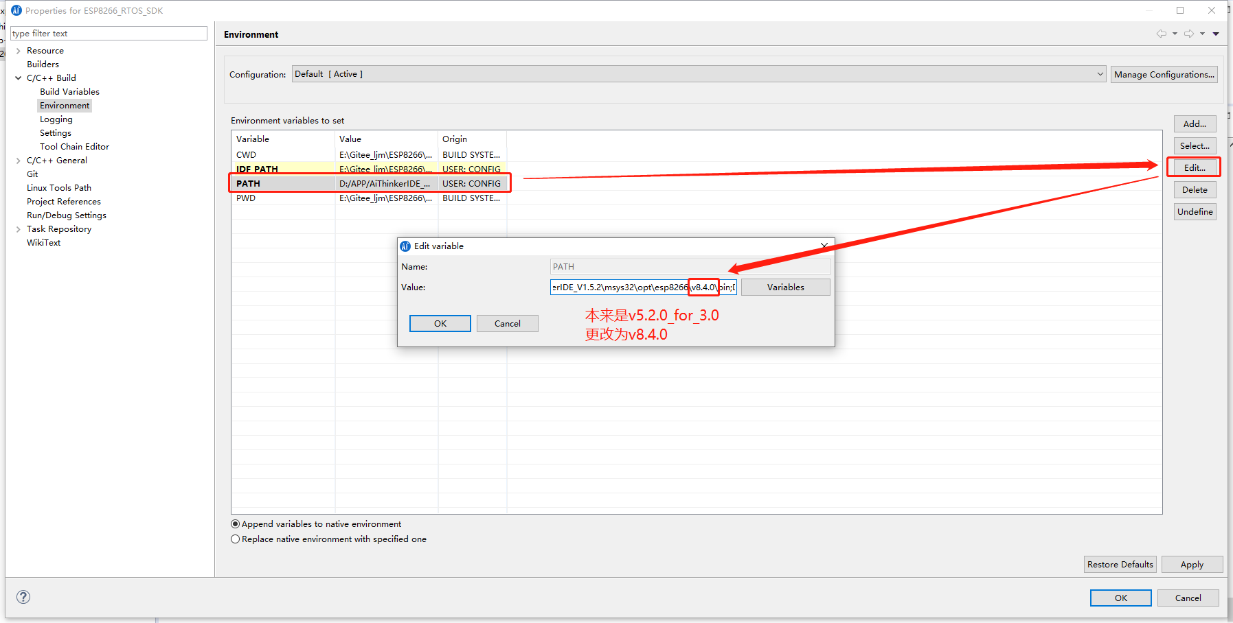 AiThinkerIDE collect2.exe: error: ld returned 1 exit status_esp8266编译 ld.exe: cannot find -lhal ...