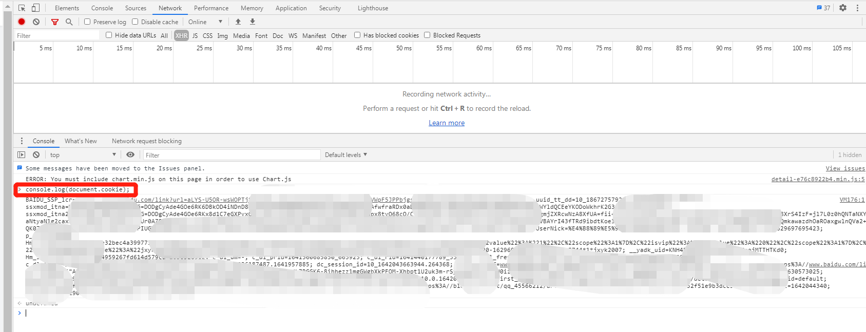 在控制台使用js获取cookie信息_console.log(document.cookie)-CSDN博客